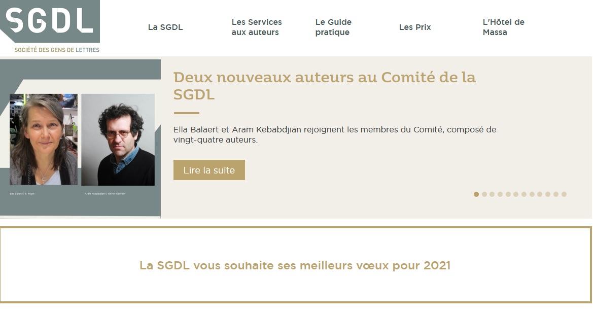 La Société des Gens de Lettres | Le site d'Ella Balaert